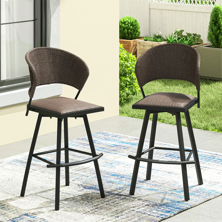 Trent Austin Design® Roca Wicker Outdoor Bar Stool | Wayfair